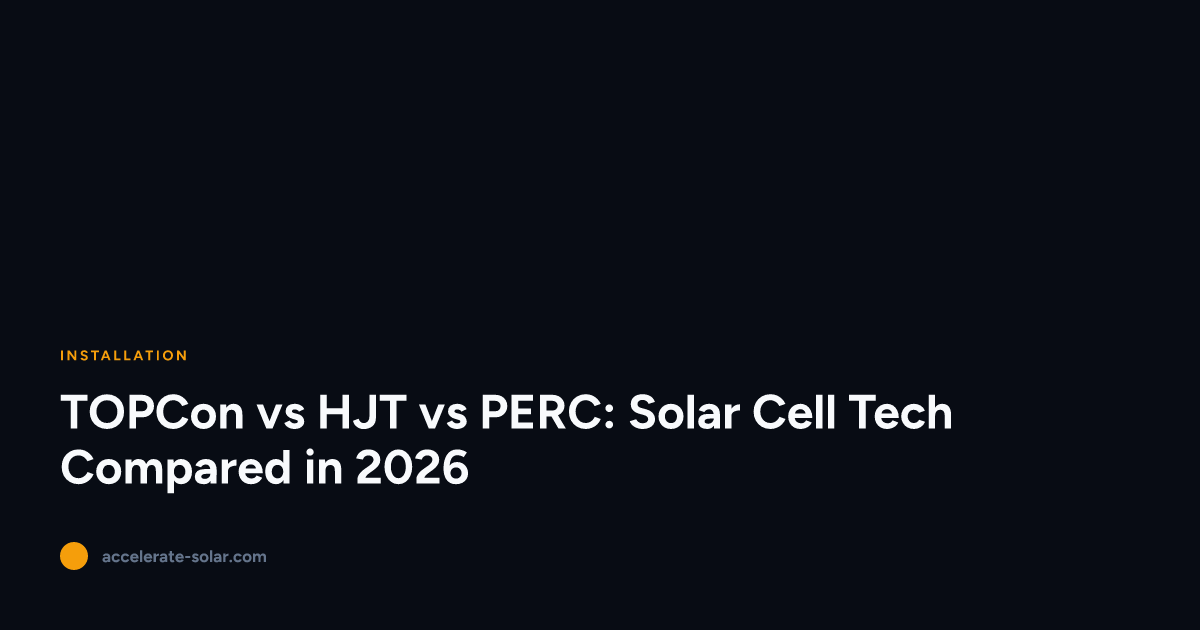 TOPCon vs HJT vs PERC: Solar Cell Tech Compared in 2026